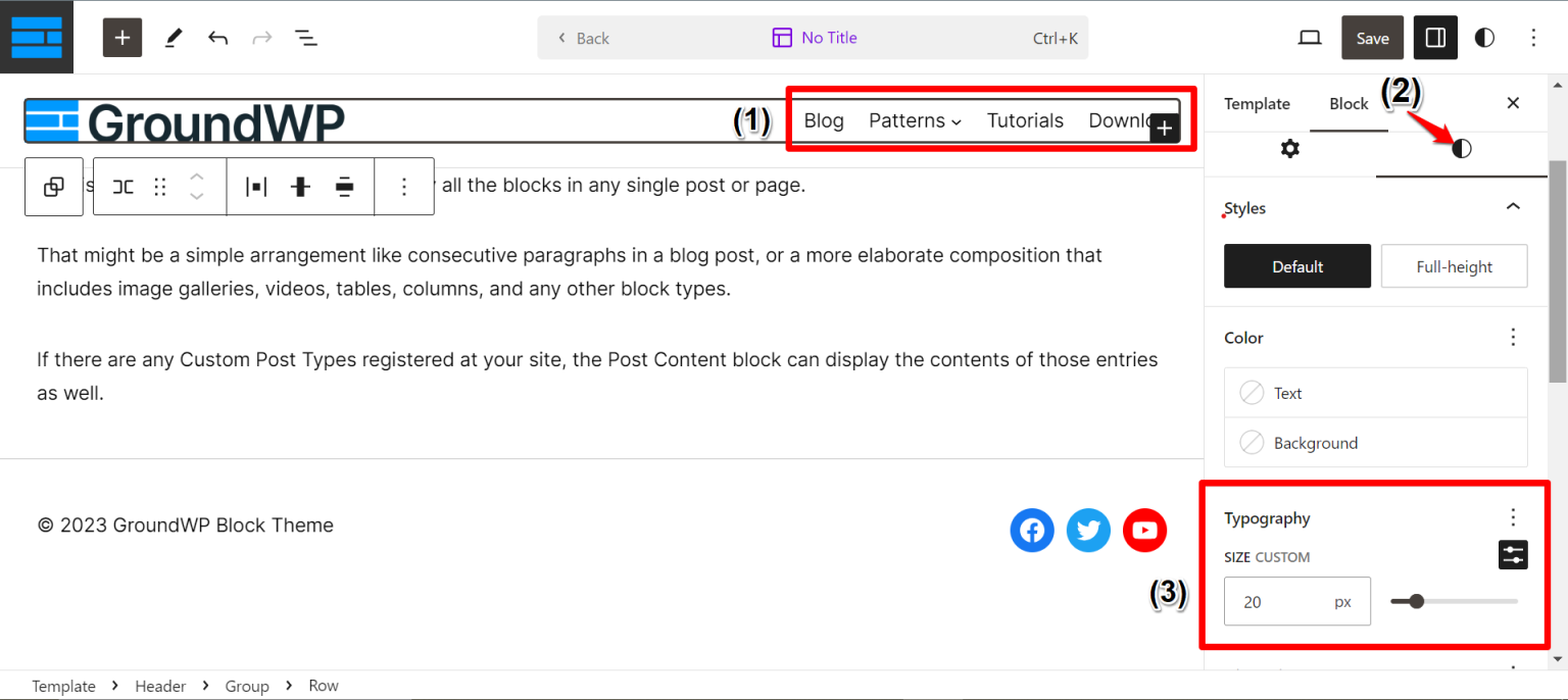 How to Change Menu Font Size In WordPress (Block Theme) - GroundWP