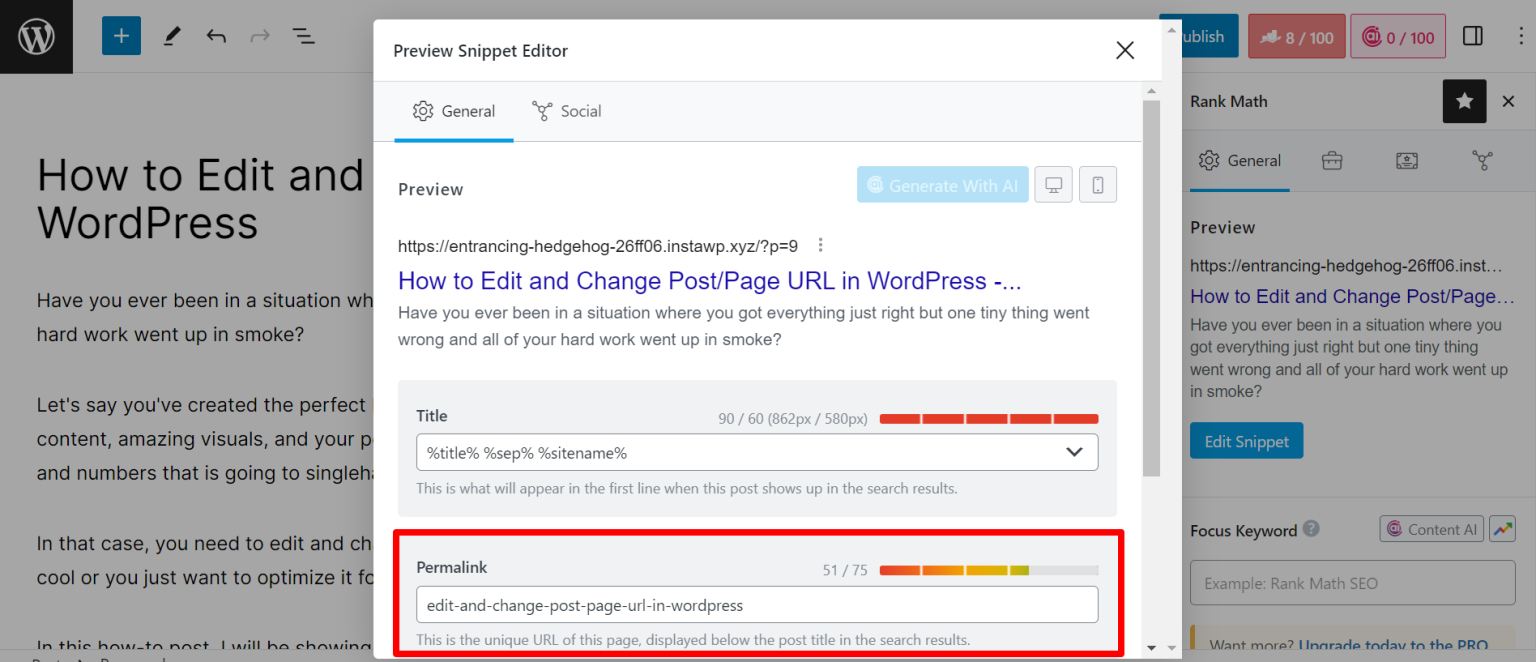 How to Edit and Change Post/Page URL in WordPress - GroundWP