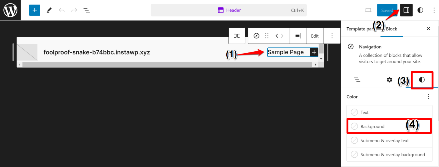 How to Change Header Background Color in WordPress (Block Theme) - GroundWP